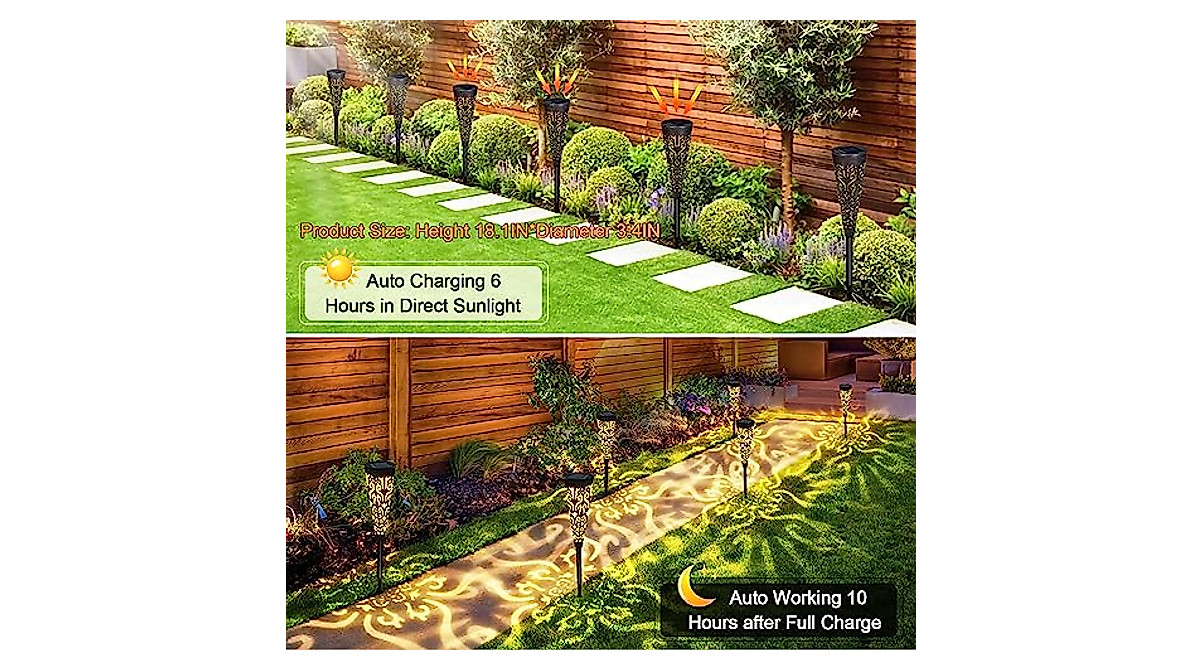 Tall Solar Garden Lights Outdoor - Waterproof Path & Yard Decor