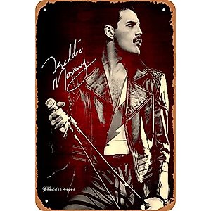 Seadlyise Freddie Mercury Plaque Poster Legendary Rock Singer Tin Sign Vintage Metal Art 8X12 Inches