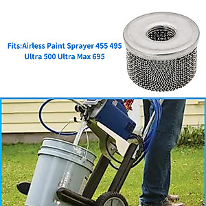 Homhelar 181073 or 181-073 Inlet Strainer Screen Filter with 1/2" NPT Thread Stainless Steel for Airless Paint Sprayer 455 495 Ultra 500 Ultra Max 695