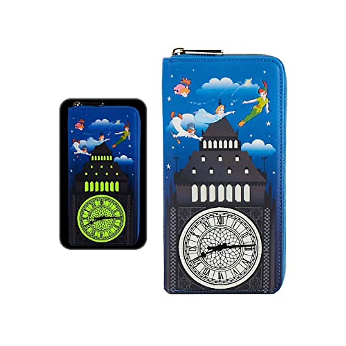 Loungefly Disney Peter Pan Glow Clock Wallet Standard