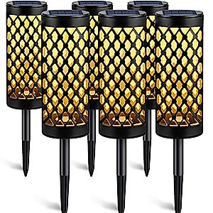 TomCare Solar Lights Outdoor Upgraded Bright Solar Pathway Lights 6 Pack Bigger Size Decorative Solar Garden Lights Solar Powered Waterproof Led Landscape Christmas Lighting for Path Lawn Yard Walkway