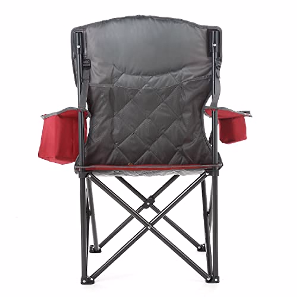 ARROWHEAD OUTDOOR Portable Folding Camping Quad Chair w/ 6-Can Cooler, Cup & Wine Glass Holders, Heavy-Duty Carrying Bag, Padded Armrests, Headrest & Seat, Supports up to 450lbs, USA-Based Support