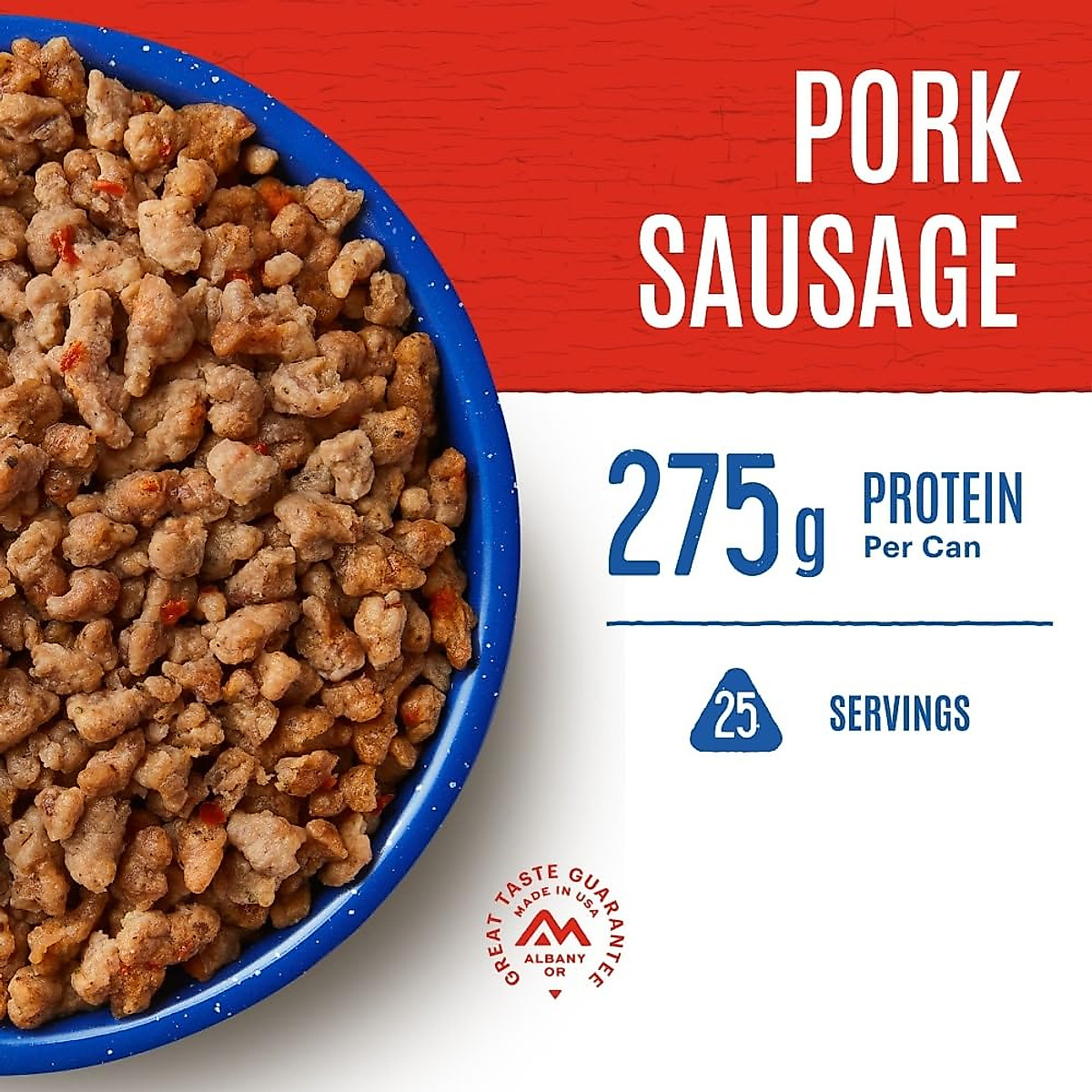 Mountain House Pork Sausage #10 Can | Freeze Dried Survival & Emergency Food | 25 Servings
