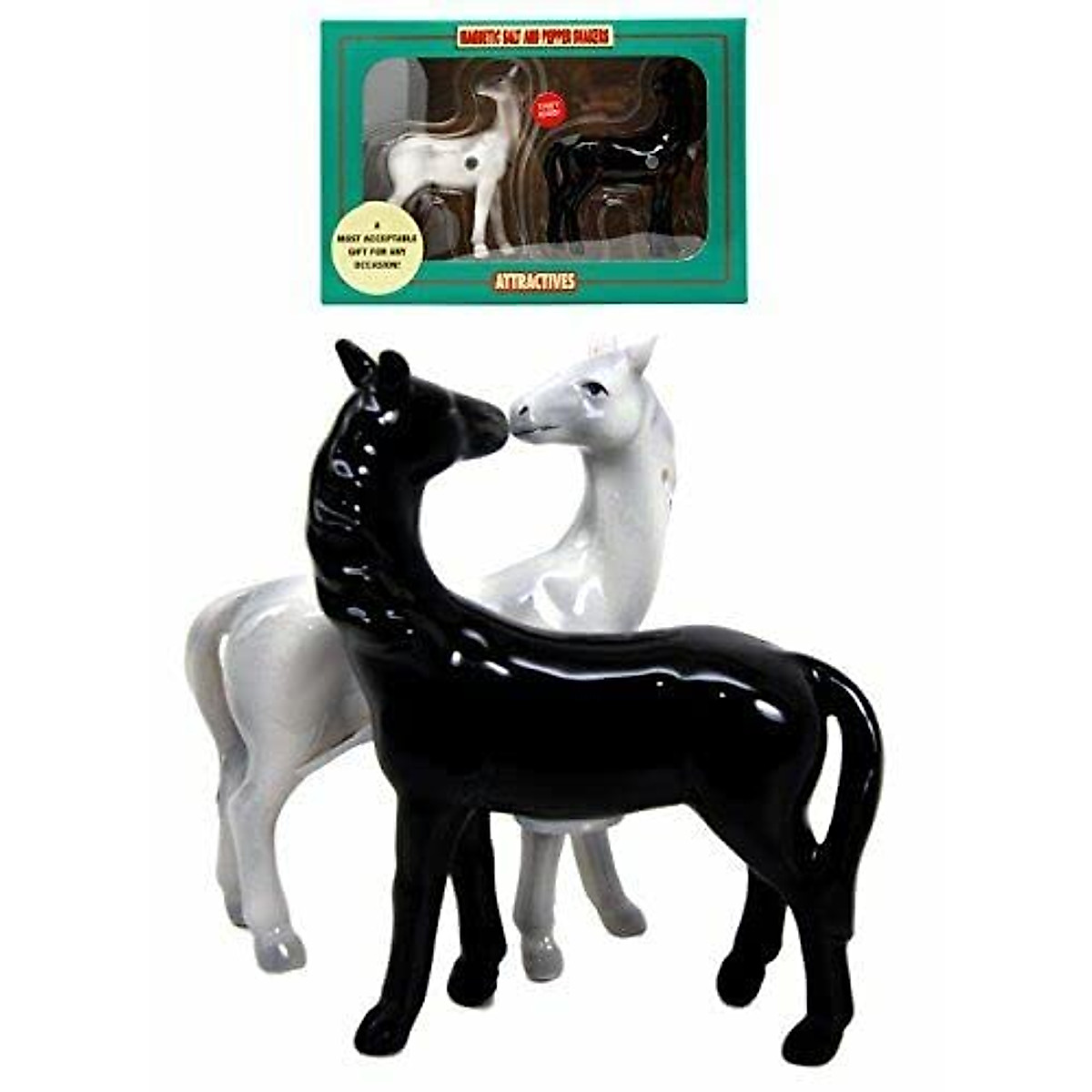 "Home Décor Accents" Romantic White Horses Ceramic Salt Pepper Shakers Set Figurine - Home Accents 33-kl1-8933