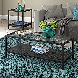 Henn&Hart 45" Wide Rectangular Coffee Table in Blackened Bronze, Modern coffee tables for living room, studio apartment essentials