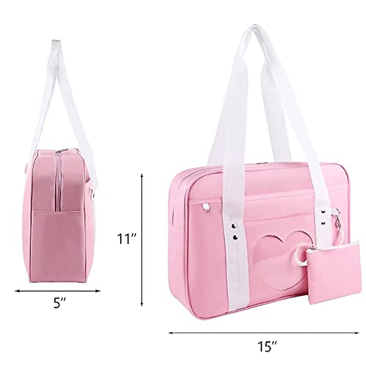 Heart Kawaii ITA Japanese Bag Anime Sticker & kawaii wallet purse cute backpacks for woman trendy stuff gift ideas book bags tote Pin anime backpack kawaii accessories cheap Laptop Handbag Pink