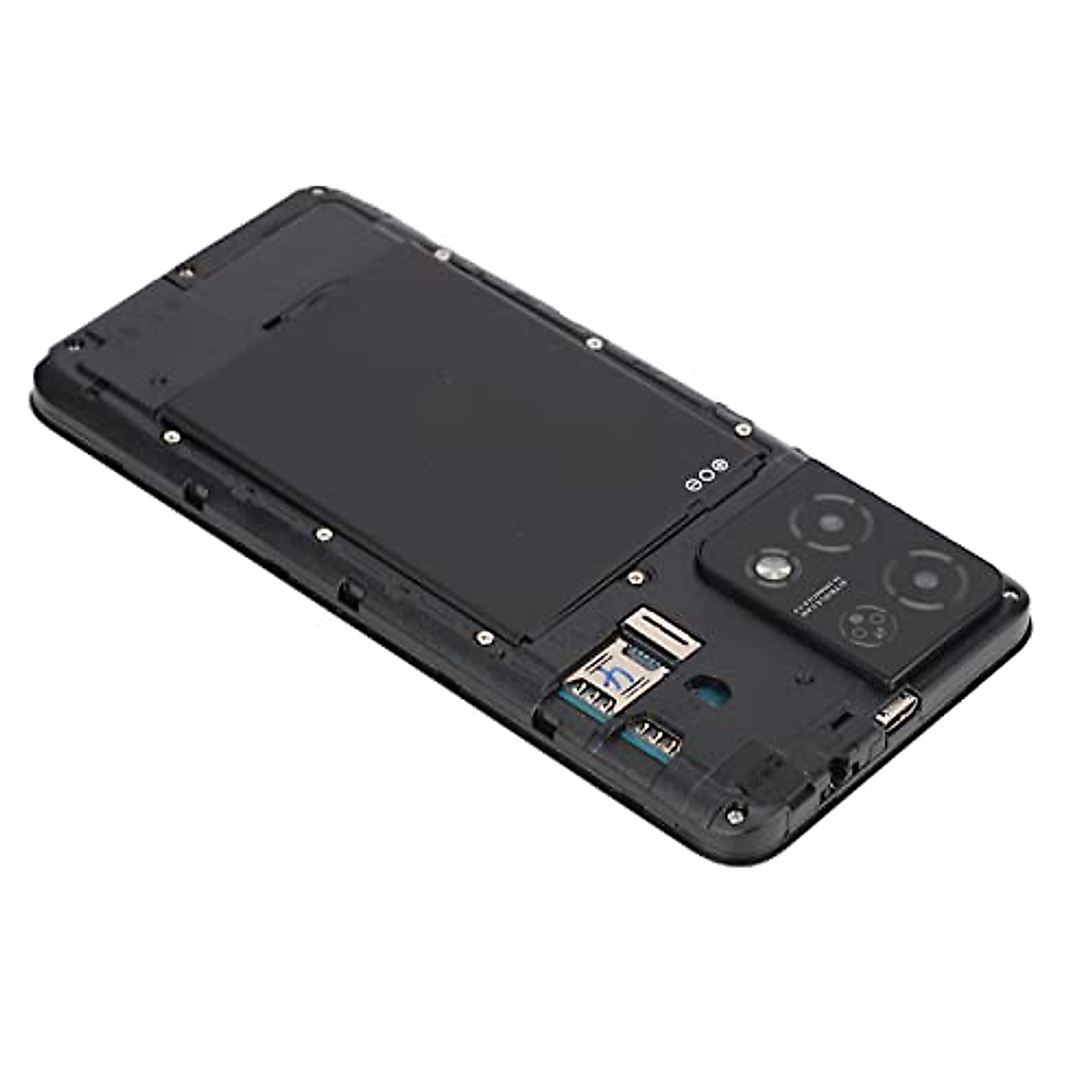 Zerodis Ultra Slim Smartphone, HD Three Card Slots 5MP Rear Camera ROM 32GB MTK6779 4.66in Screen Phone with Data Cable for Daily Use (Black)