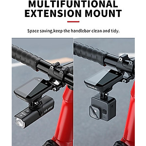 towild AS80 Bike Computer Mount for Road Bike Aero Integrated Handlebar Out Front Mount Aluminium Alloy Compatible with Garmin,Wahoo,and Bryton with GoPro Action Camera Bike Light
