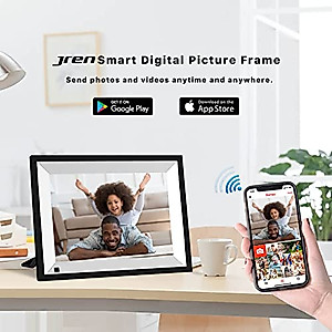 JREN Digital Photo Frame, 10.1 inch Smart Digital Picture Frame with HD Touch Screen Auto-Rotate Share Photos and Videos via FRAMEO App Anytime and Anywhere Color Black