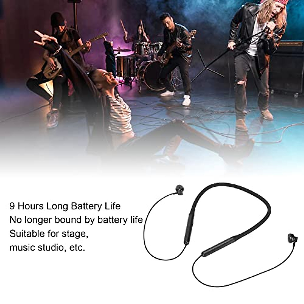 Neckband Monitor Headphone, 20ms Ultra Low Latency Multi Function Headset with Mic in Ear Magnetic Neckband Earphone for Phone Call Live Streaming Karaoke
