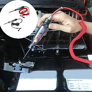 Car Truck Circuit Test Pen, Circuit Tester, 3-70V DC Digital Automotive Test Light, Heavy Duty Light Tester with Voltmeter Spring Wire (RED(3-70V))