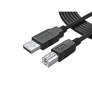 12Ft Extra Long USB-Printer-Cable 2.0 for HP OfficeJet Laserjet Envy; Canon Pixma; Epson Workforce, Stylus, Expression Home; Brother; Silhouette Cameo; Dell Scanner Fax Cord