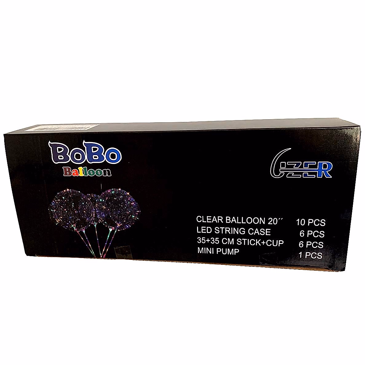 LED Light Up Bobo Balloons with Sticks 6 Packs, Flashing Handles,20 Inches Transparent Bubble Balloons,70 cm Sticks, Event Birthday Party Decoration