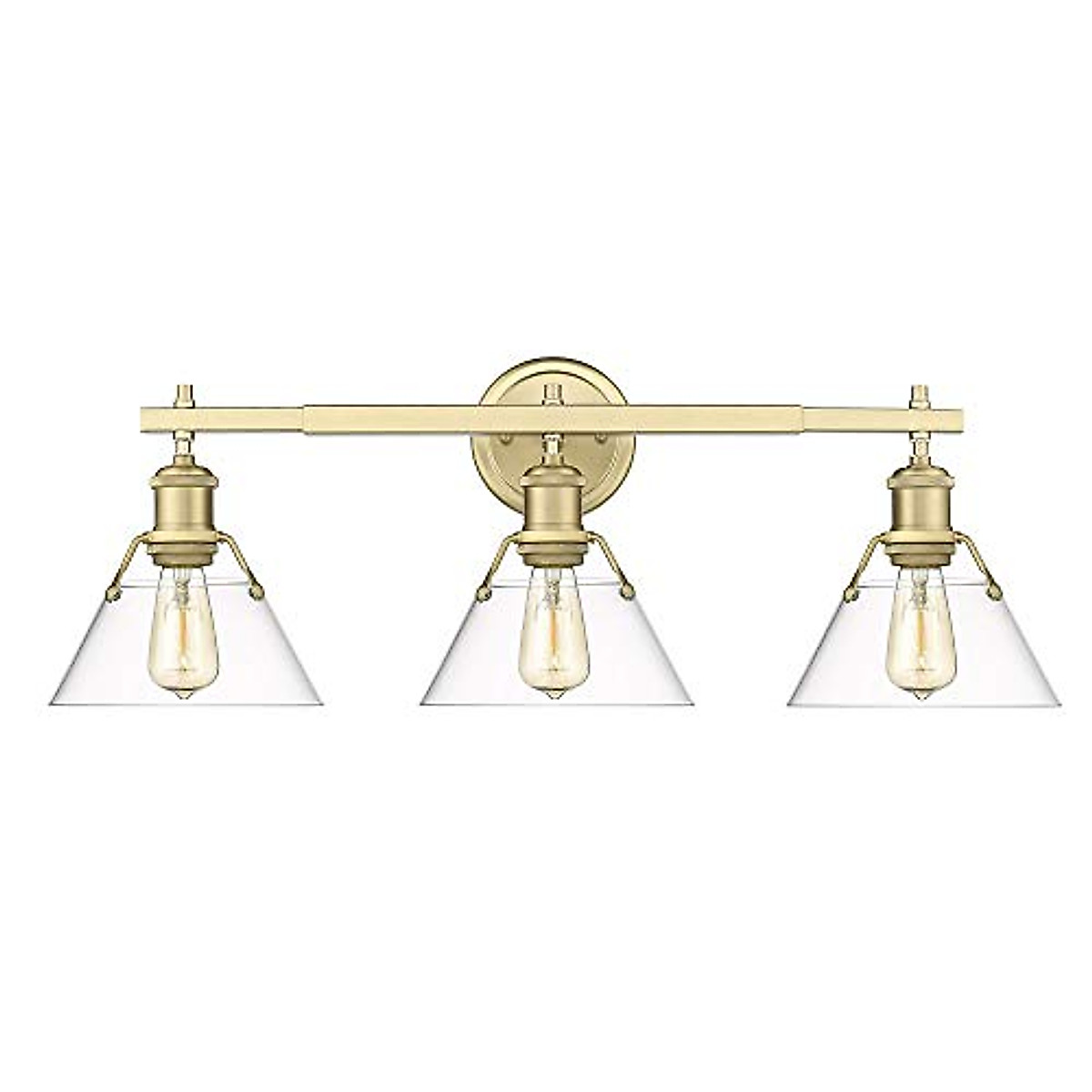 Orwell 3 Light Bath Vanity Brushed Champagne Bronze with Clear Glass Shades