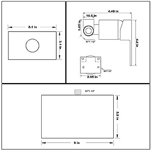 POP SANITARYWARE Wall Mounted Waterfall Bathtub Faucet Brushed Nickel Single Handle Tub Filler Faucet with Valve