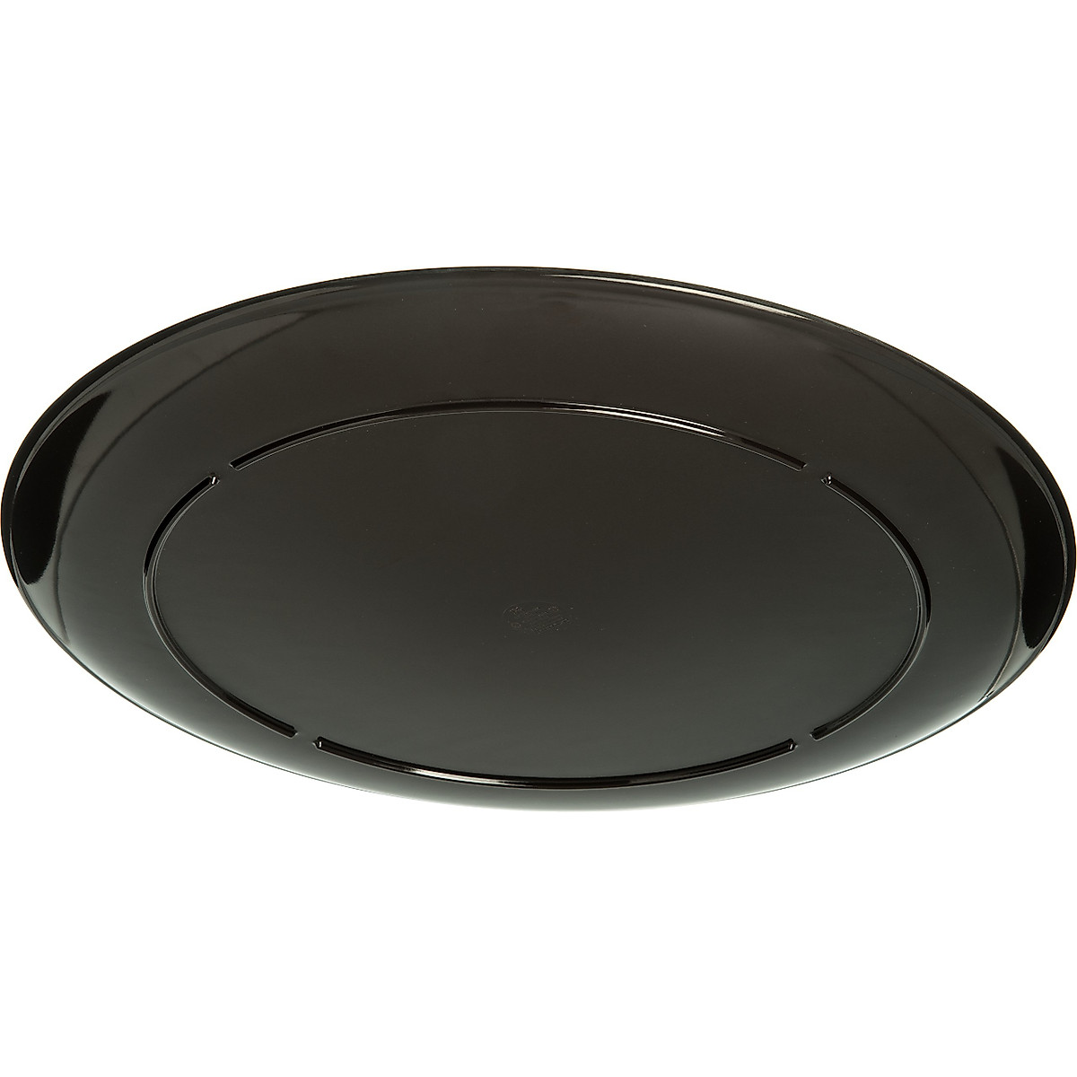 Carlisle FoodService Products Epicure Plastic Round Platter, 18 Inches, Dark Woodgrain