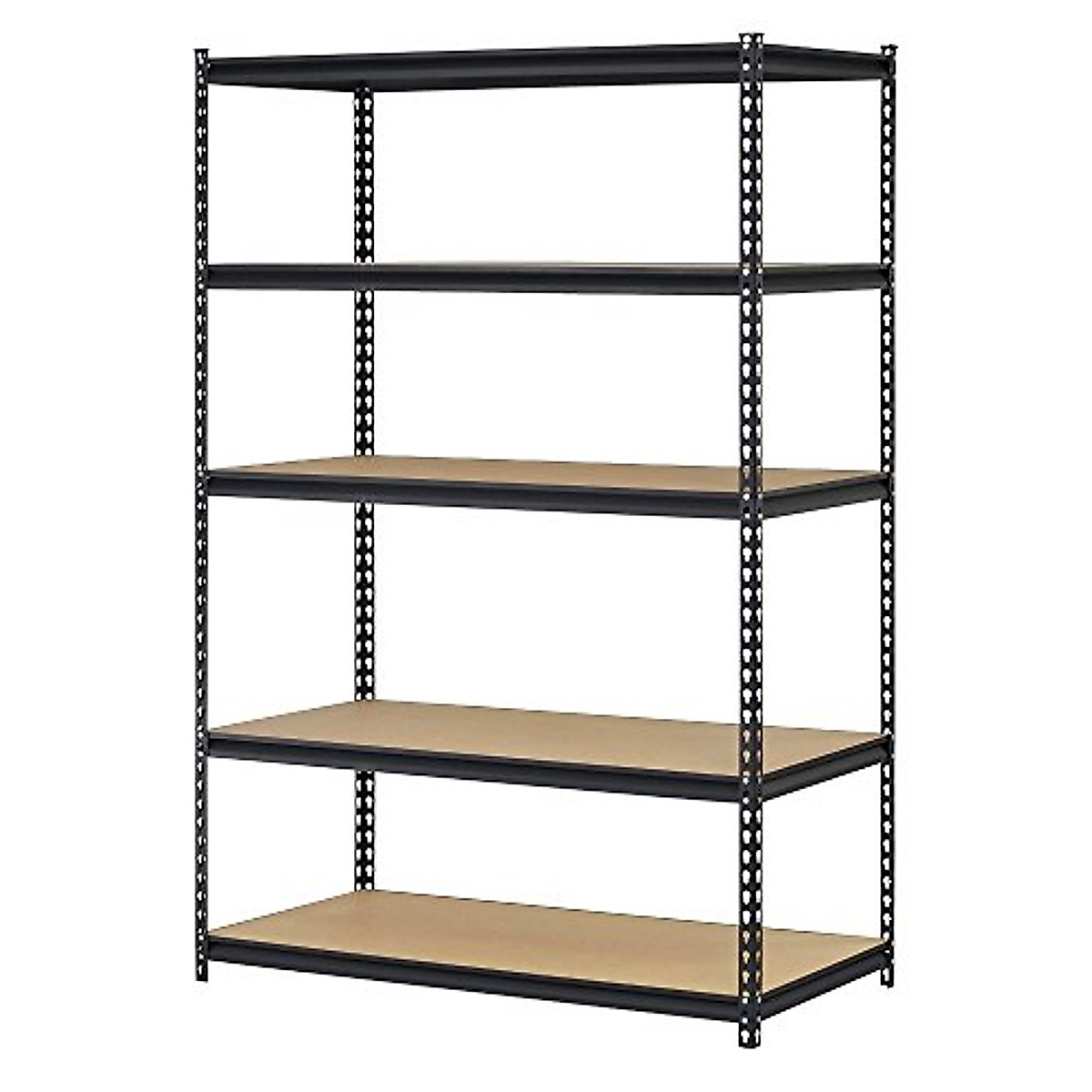 Kcelarec 5-Tier Utility Shelves, Metal Storage Shelves Garage Shelving Unit Adjustable Garage Storage Shelves Storage Racks Heavy Duty Shed Shelving (Black)