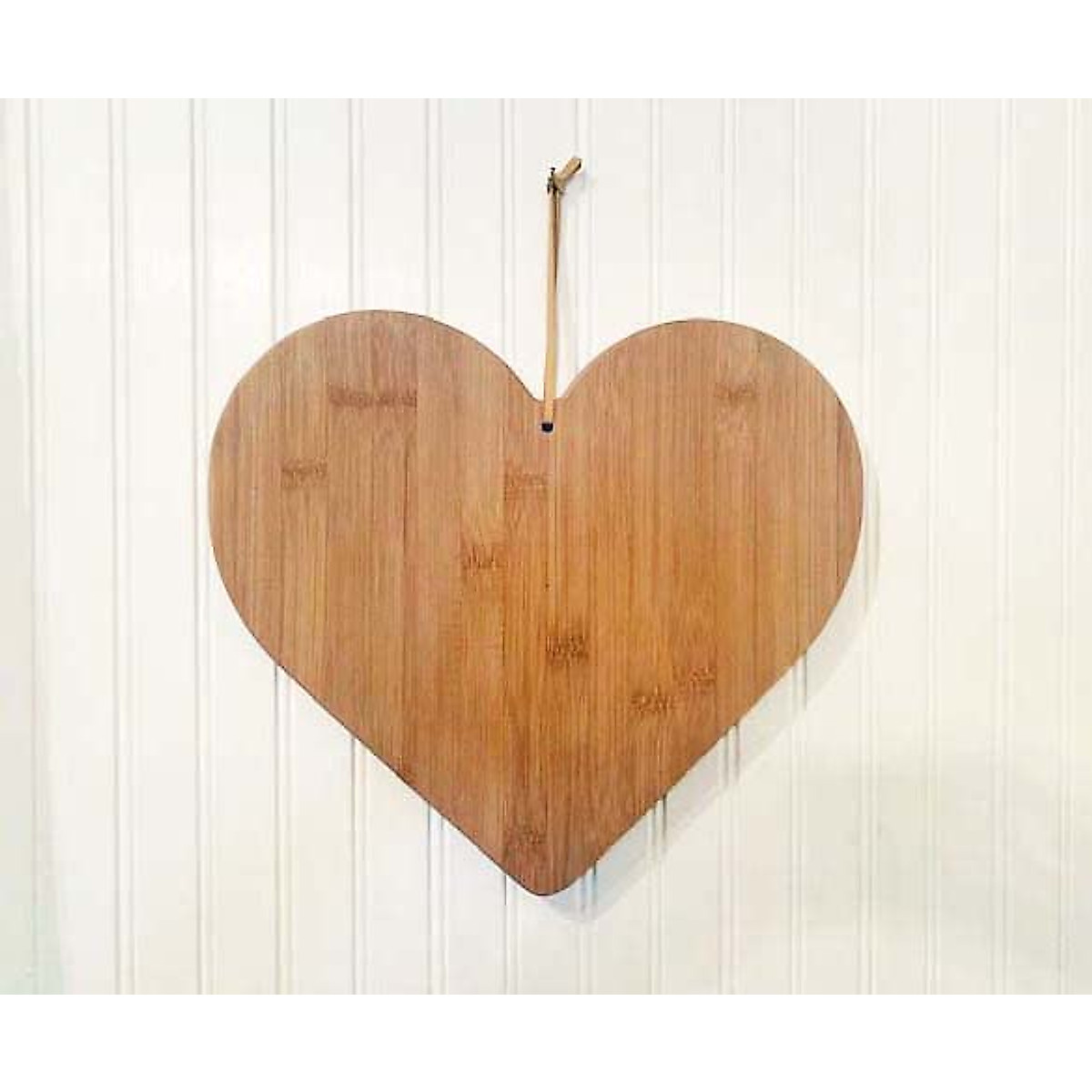 Heart Shaped Cutting Board Organic Bamboo 12 x 13.5 Large Generous Size Perfectly Crafted to Serve or Hang Valentines Day Romantic Gift Meat Cheese Charcuterie Wood Tray