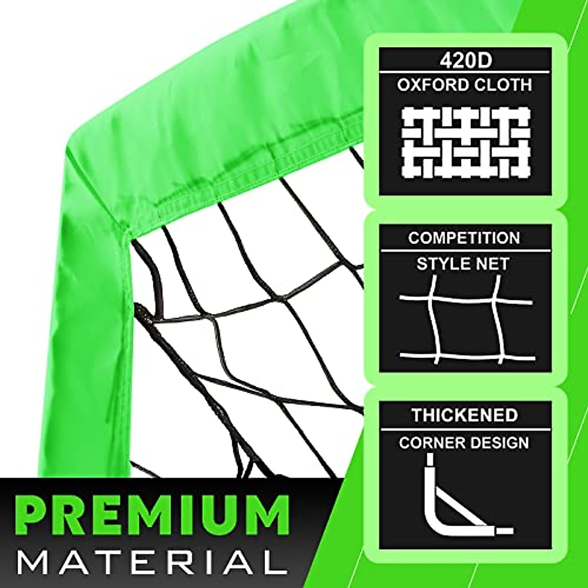 RUNBOW 6x4 ft Portable Kids Soccer Goal for Backyard Practice Soccer Net with Carry Bag (6x4 FT, Green, 1 Pack)