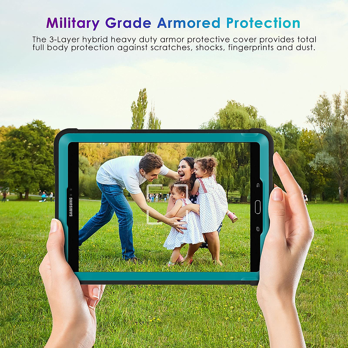 DETUOSI Shockproof Case for Samsung Galaxy Tab S2 9.7" 2015 (SM-T810/ T813/ T817T/ T817V),3-Layers Hybrid Heavy Duty Multi-Angle Kickstand Protective Cover for Samsung Galaxy Tab S2 9.7" Case for Kids