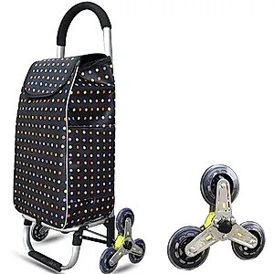 Shopping Trolley on Wheels Multi Function Shopping Cart Large Capacity Light Weight Wheeled Trolley Push Cart Bag with 6 Wheels Folding Climbing Stair Car Storage Hand Trucks,Camouflage