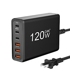 USB C Charger Block, Fast Charging Station，GaN 160w Multiple Port Fast Charging Station USB C Wall Charger Block Comaptible for MacBook Surface Thinkpad Dell Steam Deck iPad iPhone 14 13 12 Pro Max