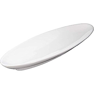 Ebros Kitchen Dining Modern Contemporary Sleek Design Natural White Porcelain Oval Plates Serving Platters Restaurant Supply Dishwasher And Microwave Safe Serveware (2, 16"Long)