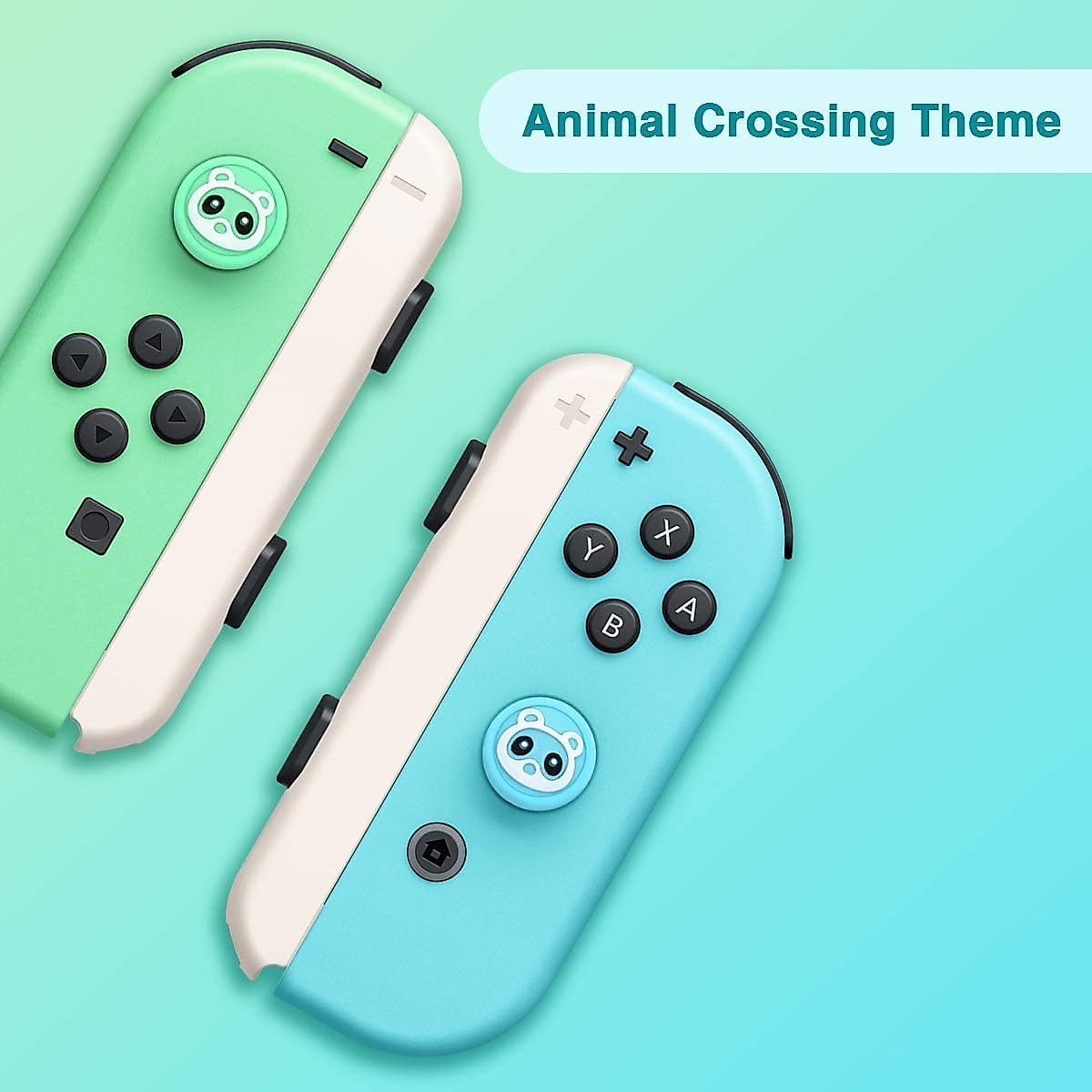 16 Pcs Cute Thumb Grip Caps Compatible with Nintendo Switch/Switch OLED/Switch Lite Console, Soft Silicone Analog Stick Button Cover for Joy-Con Controller, Joystick