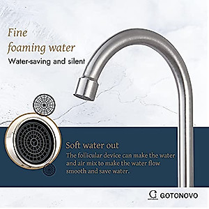 Stainless Steel Cold Water Kitchen Sink Faucet Brushed Nickel Bathroom Single Handle Bar Faucet Faucet Single Temperature Water Only Silver Rotatable