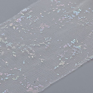 Tulle Fabric Roll, 25 Yards Glitter Tulle 6cm Width Sparkling Tulle Spool Ribbon Sequin Tulle Netting Fabric for Tutu Skirts Gift Wrap Bridal Decorations DIY Craft(Beige)