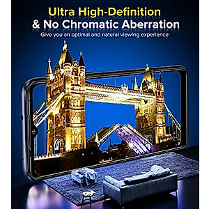 ivoler [2+2 Pack] Tempered Screen Protector [Full Coverage] for Motorola G Pure [2 Pack] with Camera Lens Protector Tempered Glass[2 Pack] 9H Hardness, Bubble Free, Anti-Scratch 6.5inch- Black