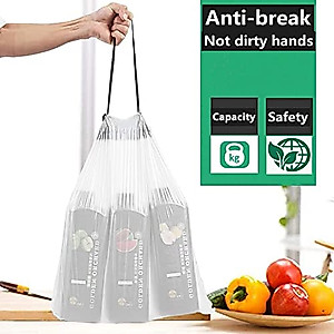 YIHATA Small Trash Bags 4 Gallon Trash Bag Bathroom Trash Bags - Custom Fit Drawstring Small Trash Can Bags for Bathroom, Kitchen, Bedroom, Office, 45 Count (Upgraded - Easy to Separate)