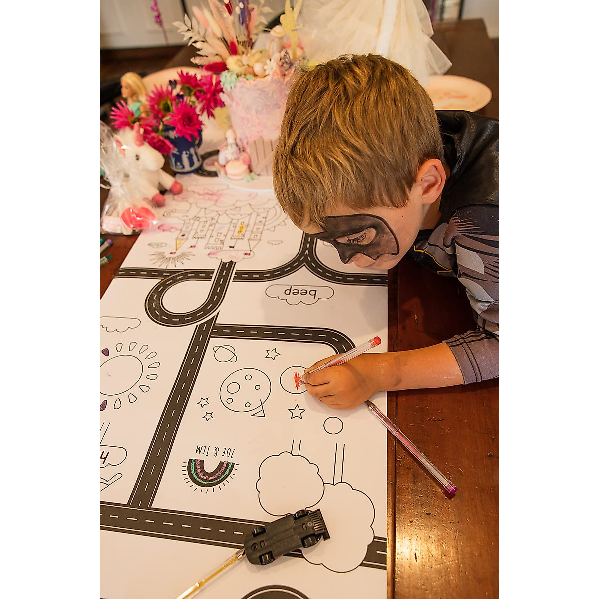 Zoe & Jim Giant Coloring Paper roll for Kids. Large Coloring Roll. 26 feet x 17 inches of Preschool Play Fun. Craft kit roll. Coloring Activity Banner. Toddler Art and Creativity Toys., White