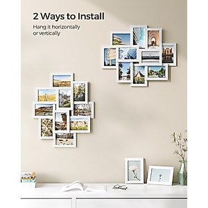 SONGMICS Collage Picture Frames, 4x6 Picture Frames Collage for Wall Decor, 10 Pack Photo Collage Frame for Gallery, Multi Family Picture Frame Set, Glass Front, Assembly Required, Cloud White