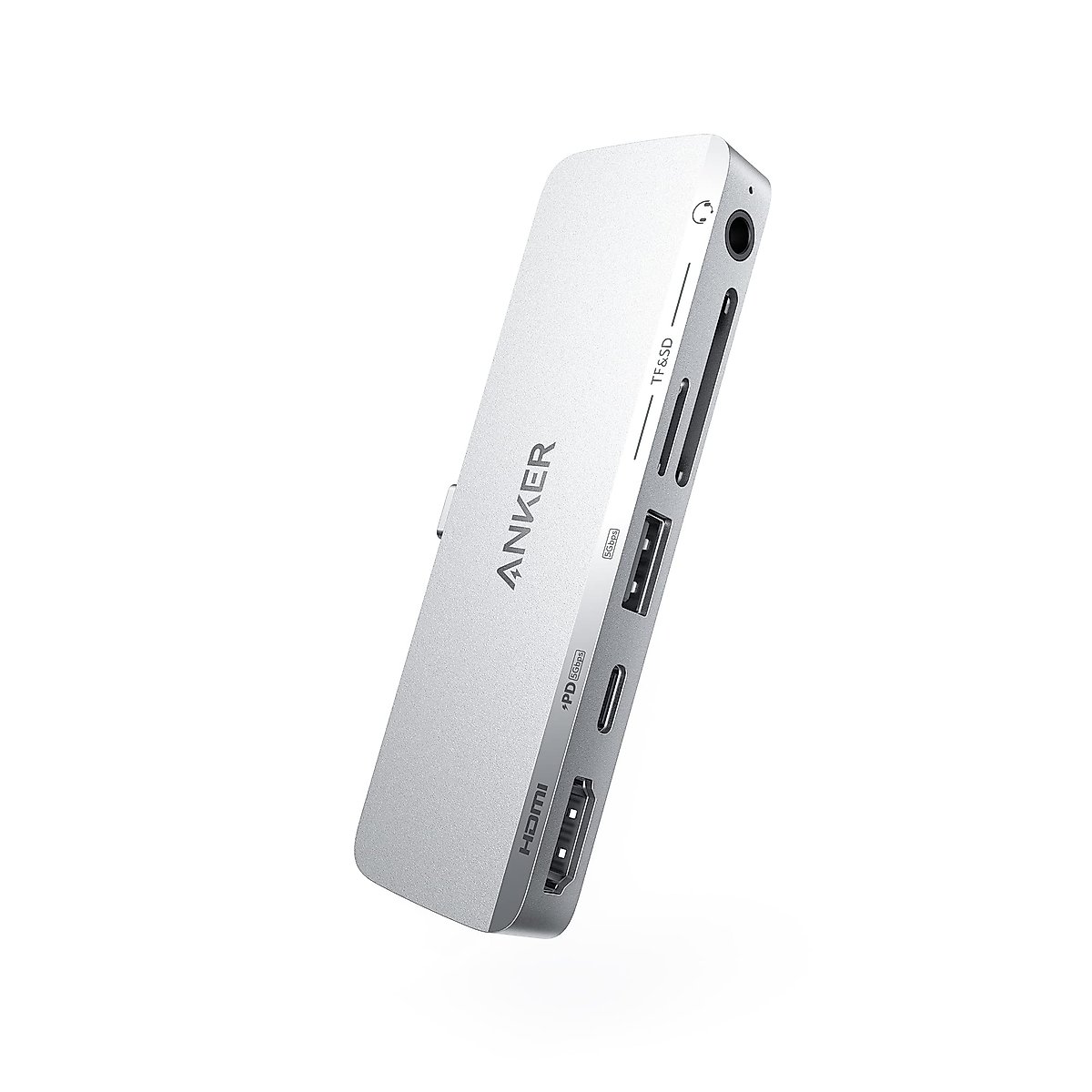 Anker USB-C Hub for USB-C iPad, 541 USB-C Hub (6-in-1) with 4K HDMI Port, Multi-Function USB-C Port, SD and microSD Card Slots, for iPad Pro 5th Gen/iPad Air 5th Gen/iPad Mini 6th and Later (Silver)