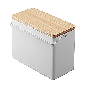 YAMAZAKI Home First Aid Box Three Tiered Medical Supplies Metal Organizer With Multicompartment Storage, Steel + Wood, Handles, Lid, No Assembly Req.