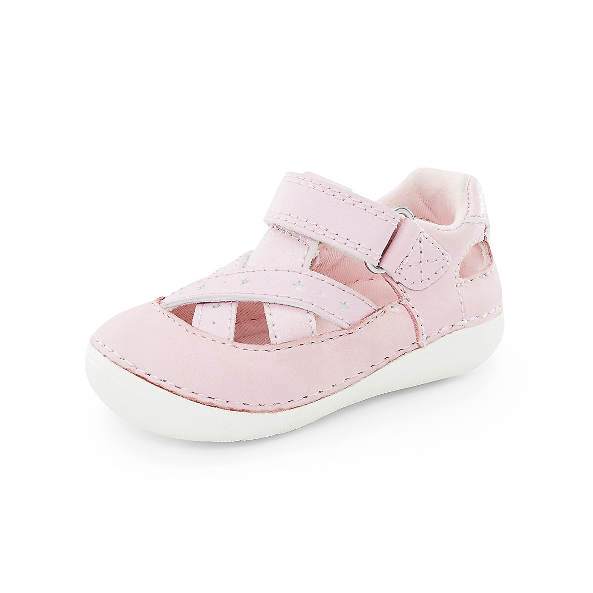 Stride Rite Baby Girls Soft Motion Kiki 2.0 First Walker Shoe, Light Pink, 3 Infant