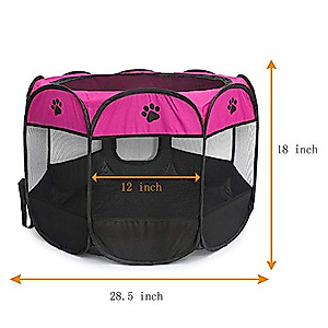 BEIKOTT Pet Playpen, Foldable Dog Playpens, Portable Exercise Kennel Tent for Puppies/Dogs/Cats/Rabbits, Dog Play Tent with Removable Mesh Shade Cover for Travel Indoor Outdoor Using(Small)