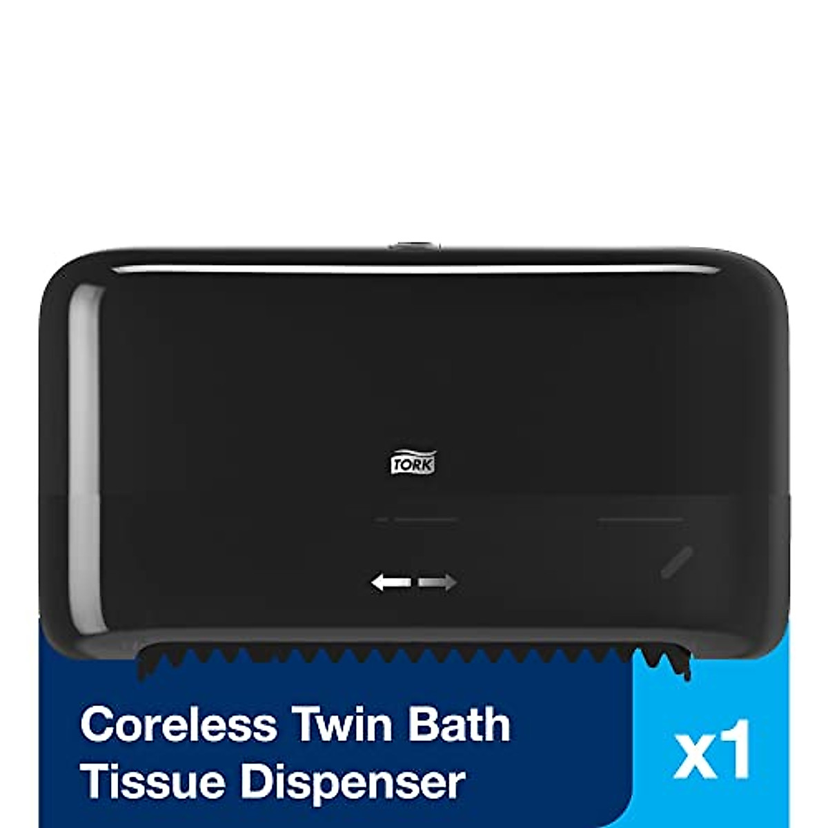 Tork Coreless Toilet Paper Dispenser Black, For Homes and Small Businesses, Fits T7 Dispensers