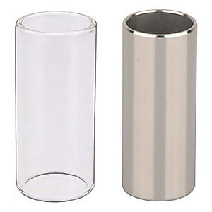 Vivipa 2 Pieces Glass Slide and Stainless Steel Slide for Guitar, Bass, Medium (6 cm)