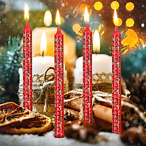 Nuanchu 4 Pcs 10 Inch Advent Festive Christmas Calendar Candle 24 Numbers Countdown to Christmas Red Christmas Advent Candle Xmas Advent Countdown Candle Advent Calendar Candles for Christmas Gifts