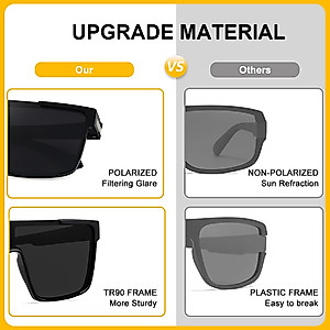 2020 VentiVenti One Piece Sunglasses For Women Men Rimless Oversized TR Frame Polarized Lens For Vacation Shining Black/Smoke