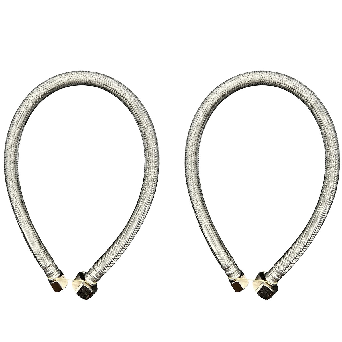 WINDON BAY 20-Inch x 3/8" OD x 1/2" FIP Faucet Hose Connector, Braided Stainless Steel Supply Line, Certified Safe 2 pack