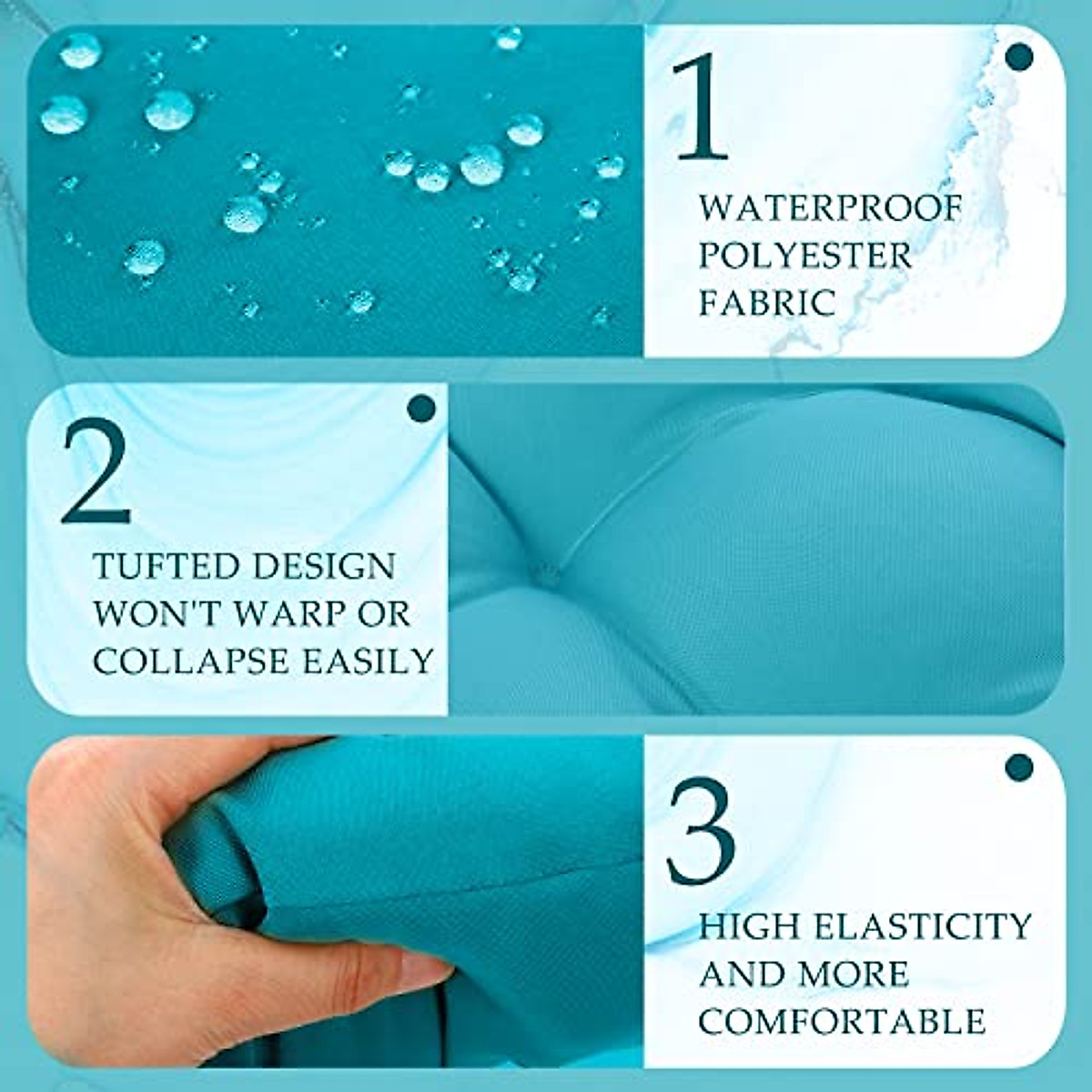 Maitys 5 Pieces Waterproof Outdoor Cushions Couch Cushion Set Wicker Chair Cushions Group Loveseat Cushions Lumbar Pillows for Patio Backyard Porch Garden Furniture (Peacock Blue)