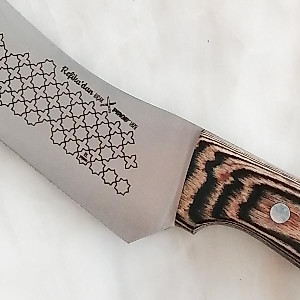 Refika'dan Chef's Knife 6 Inch, Everyday Kitchen Knife, Ergonomic Stainless Steel Knife with Brown Wooden Handle