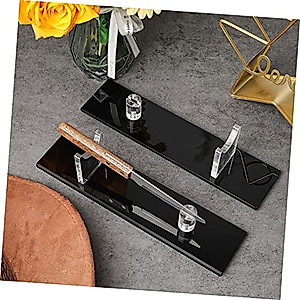 Unomor Knife Display Stand Bar Strip Holder Clear Rack Desk Top Organizer Shelf Transparent Stand Bracket Hanger Space Saver Flute Display Rack Knife Holder Base Black Acrylic