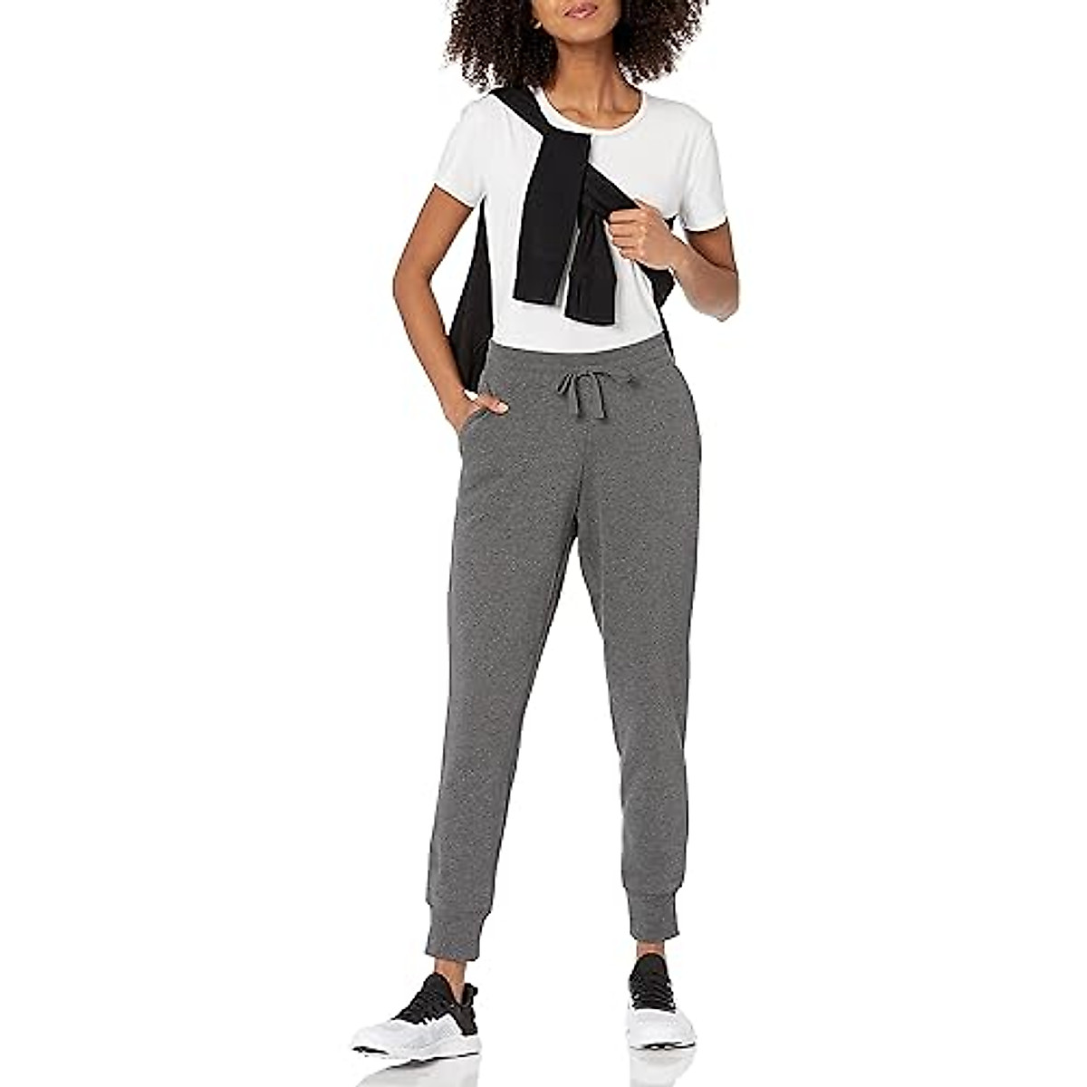 Amazon Essentials Women's Fleece Jogger Sweatpant (Available in Plus Size), Charcoal Heather, 5X
