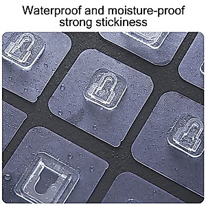 10 Pairs Double Sided Adhesive Hooks 5KG(Max) -Wall Hooks for Hanging,Without Punching and Nails,Transparent Hook Easy to Paste for Kitchen Bathroom Hooks,20 Psc