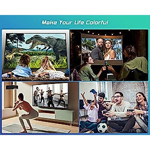 TMY Projector with WiFi and Bluetooth, Native 1080P 5G WiFi Outdoor Projector with 100" screen, 4K Supported Portable Projector, Compatible with iOS/Android/PC/TV Stick/HDMI/AV/USB, Indoor Outdoor Use