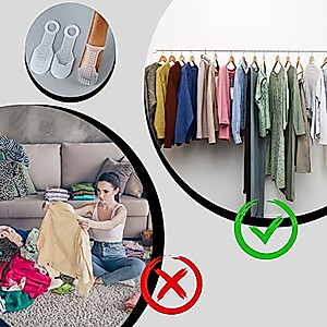 Jaxbo Hanger Grips, Clothing Non-Slip Hanger Grips, Clear Hanging Gripper - Stretchable & Eco-Friendly Fit on The Ends of Hangers, 12 PCS